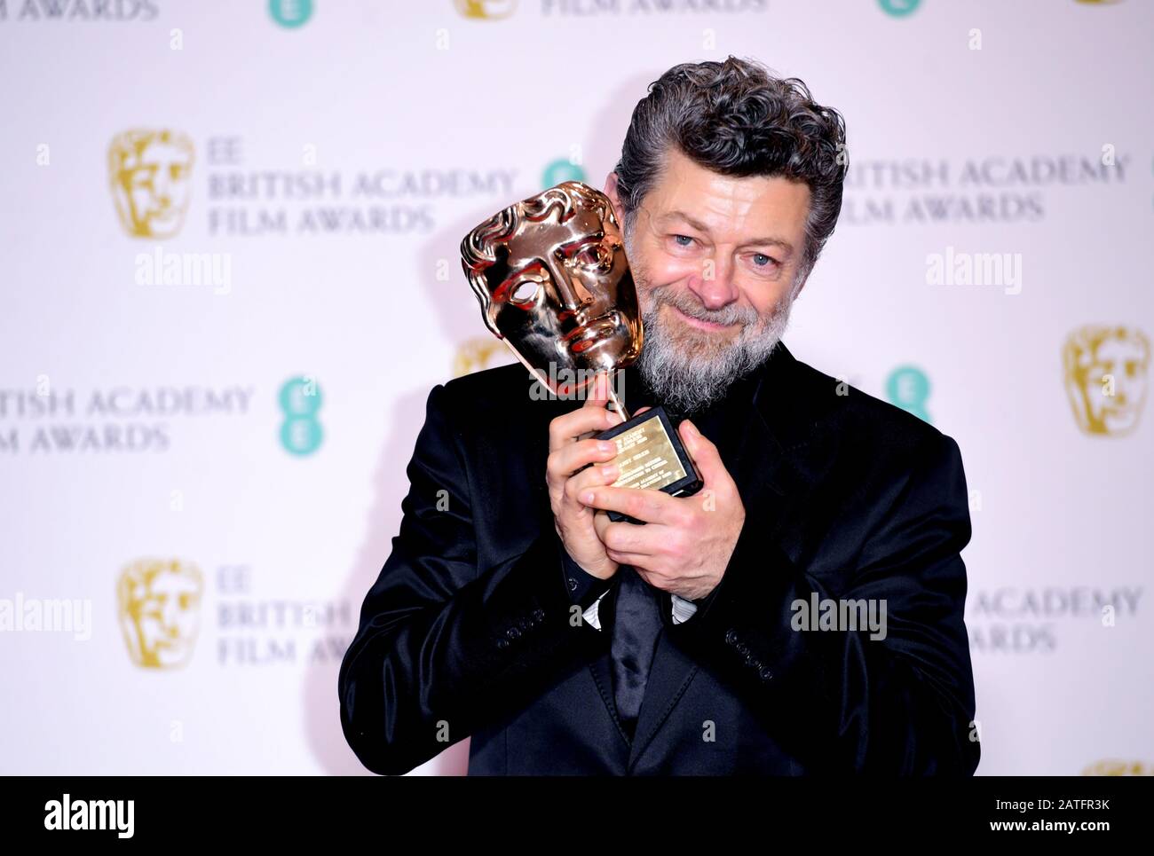 Andy Serkis with his award for Outstanding British Contribution to ...