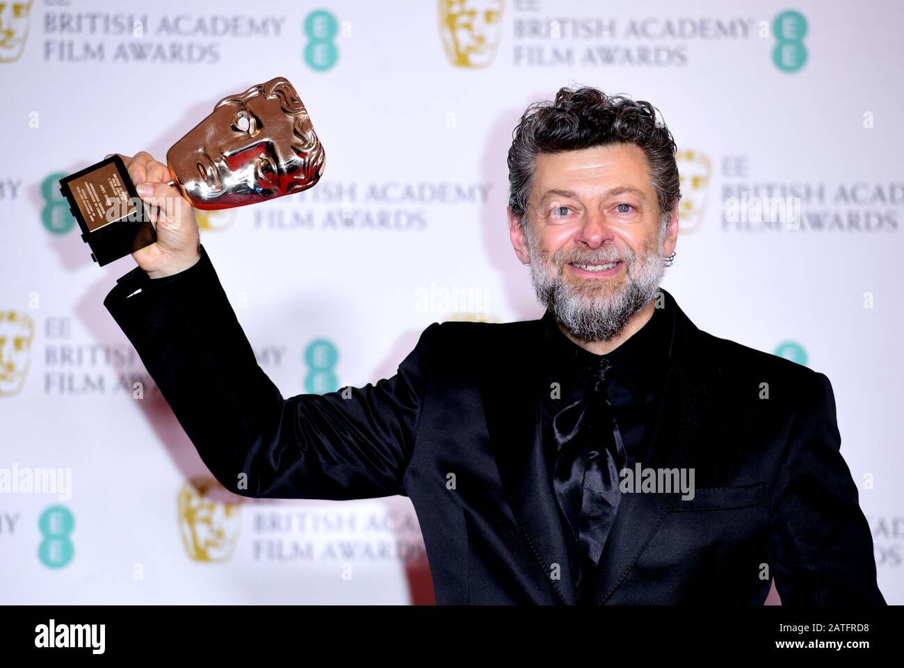 Andy Serkis with his award for Outstanding British Contribution to ...