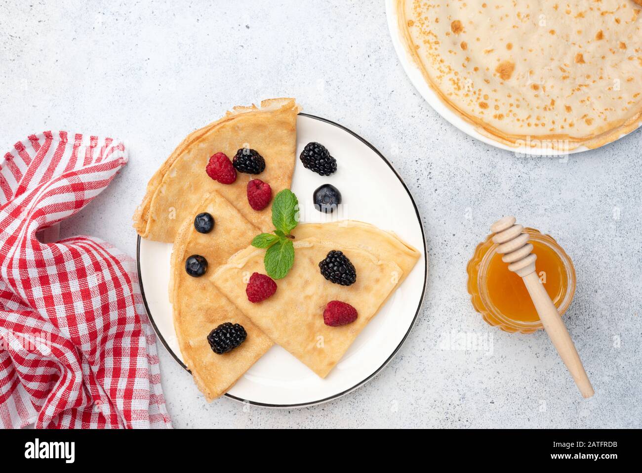 Top view rolled crepes hi-res stock photography and images - Alamy