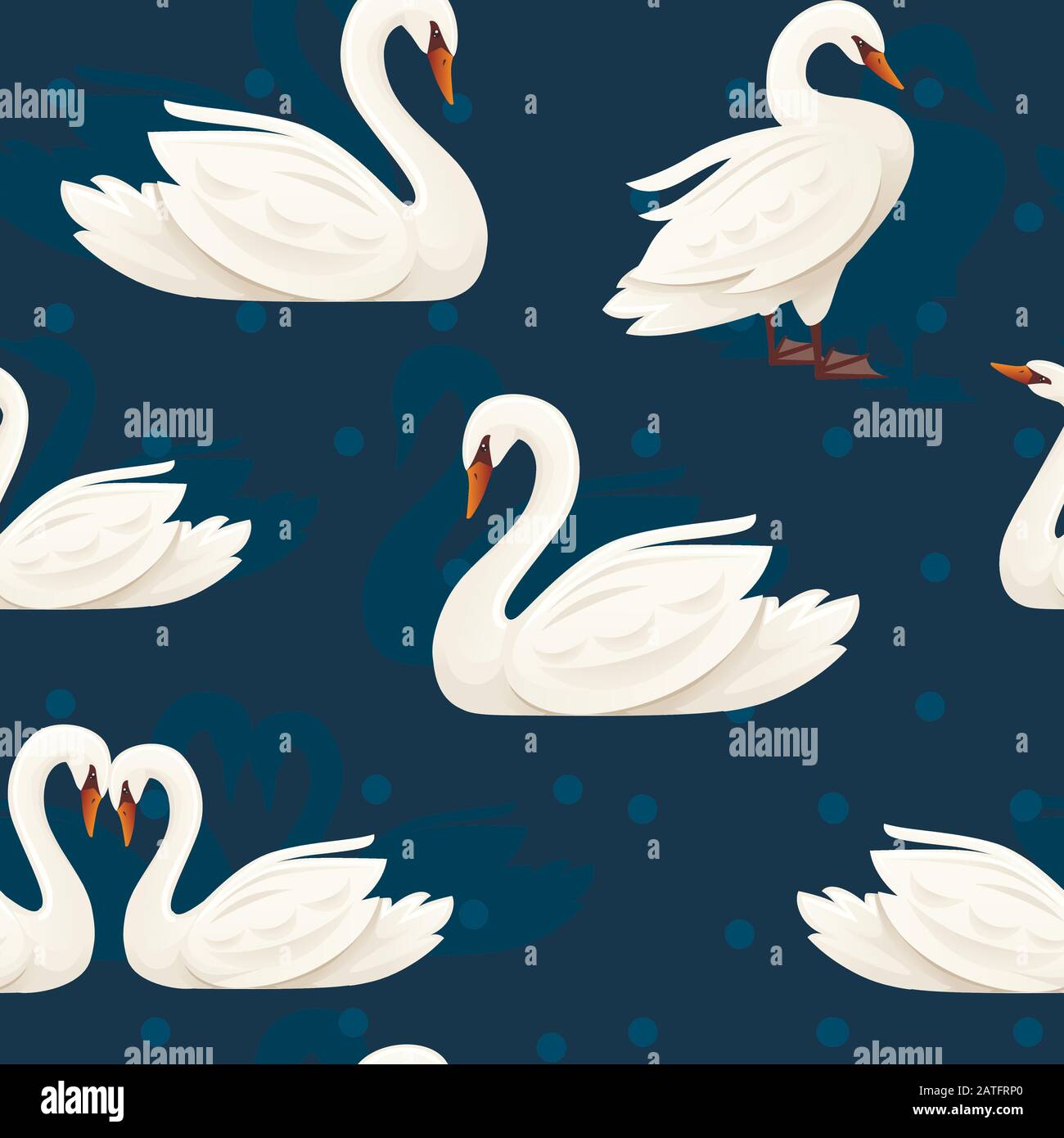 White swan on blue background Stock Vector Images - Alamy