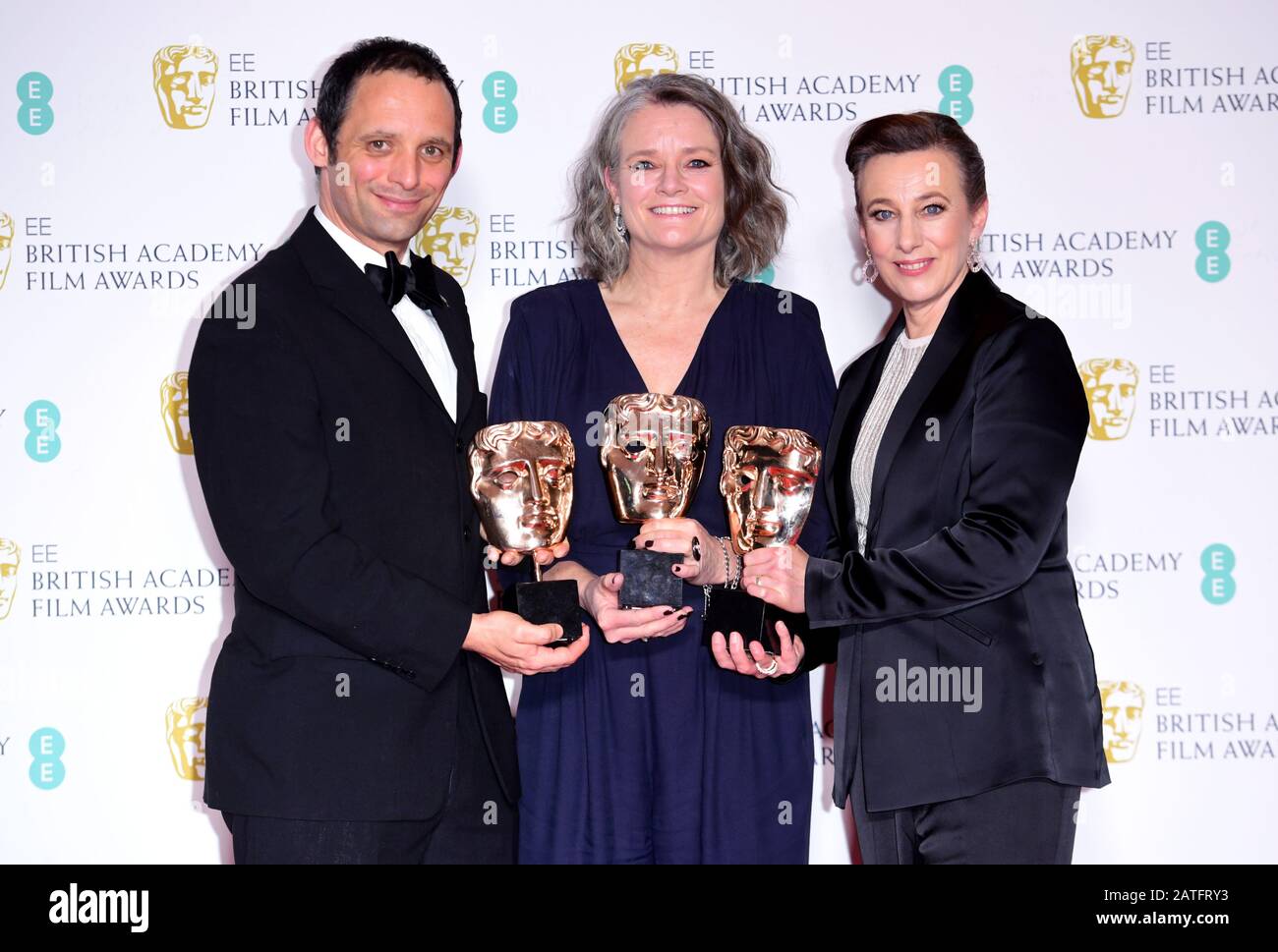 Mark Jenkin, Linn Waite and Kate Byers with their award for Best ...