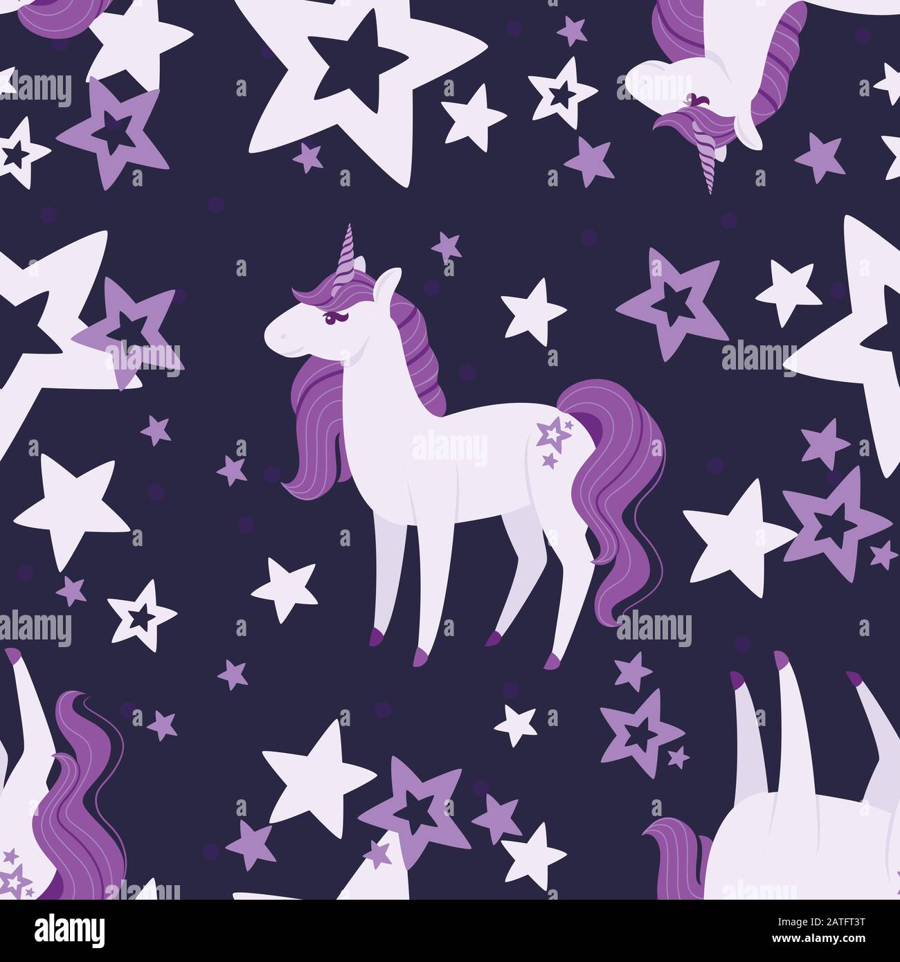Seamless pattern of Magic mythical animal from fairy tale unicorn ...
