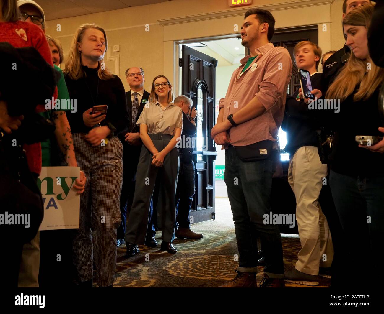 Cedar Rapids, Iowa, USA. 2nd Feb, 2020. Amy KlobucharÃ s daughter ...
