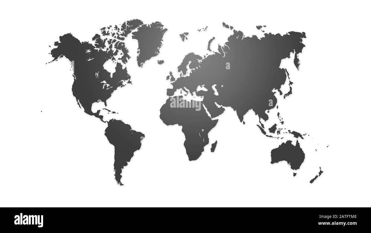 World map outline Black and White Stock Photos & Images - Alamy
