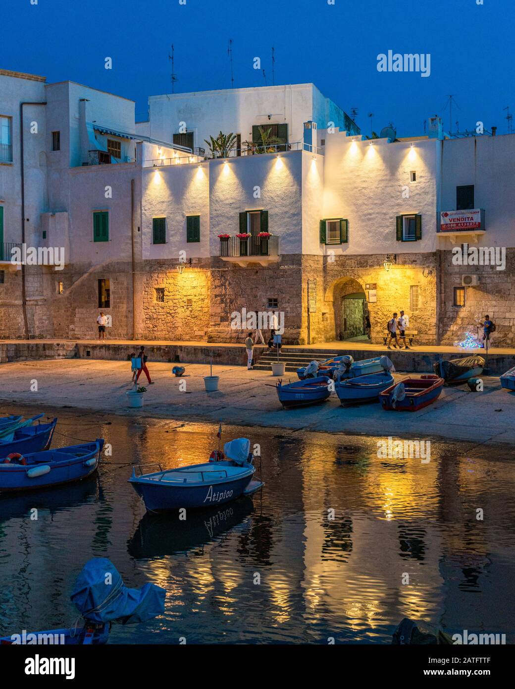 Monopoli on a summer evening, Bari Province, Puglia (Apulia), southern ...