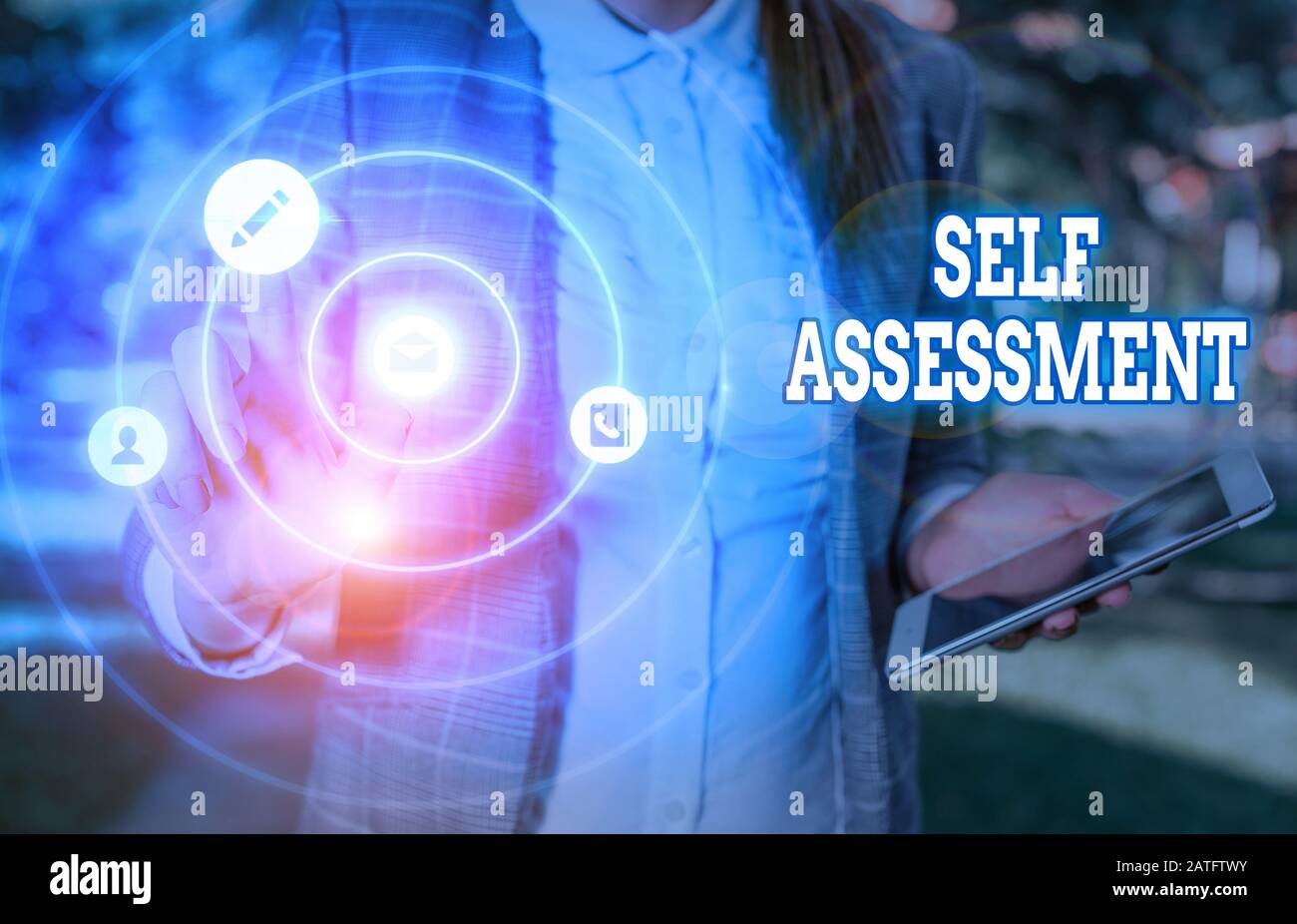 Conceptual hand writing showing Self Assessment. Concept meaning ...