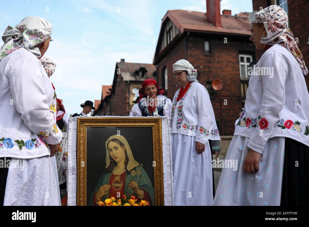 Poland, Swietochlowice, Lipiny district - 20.06.2019: people in ...