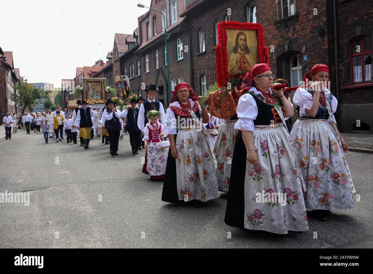 Poland, Swietochlowice, Lipiny district - 20.06.2019: people in ...