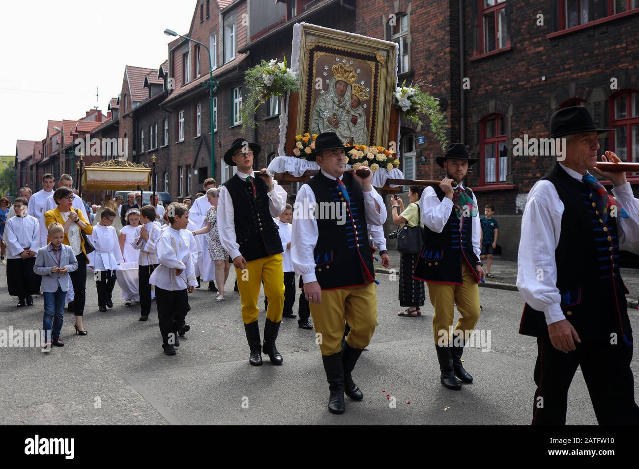 Poland, Swietochlowice, Lipiny district - 20.06.2019: people in ...