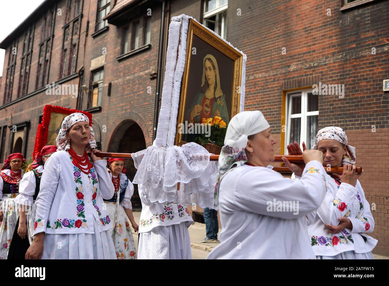 Poland, Swietochlowice, Lipiny district - 20.06.2019: people in ...