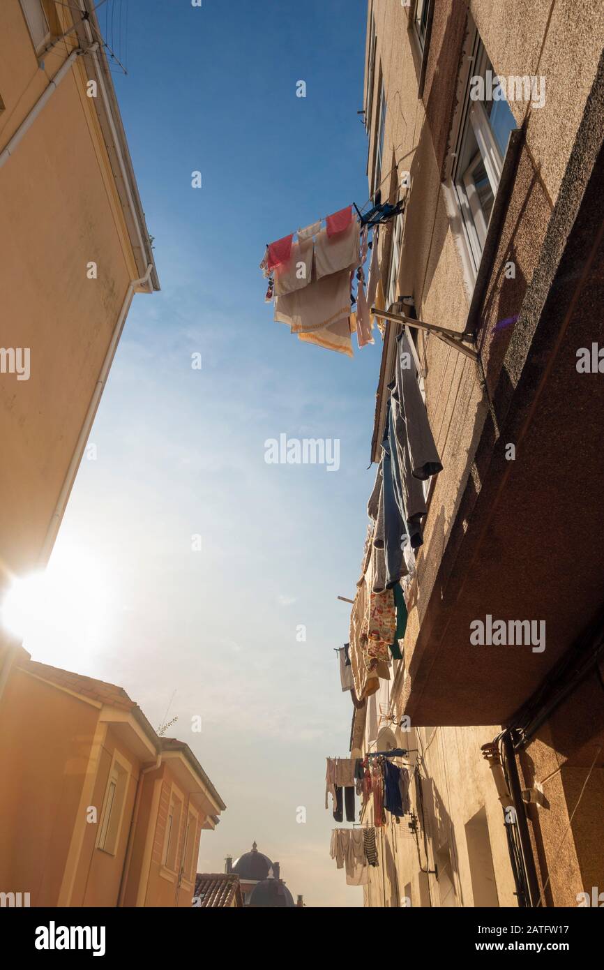 Washing drying outside window hi-res stock photography and images - Alamy