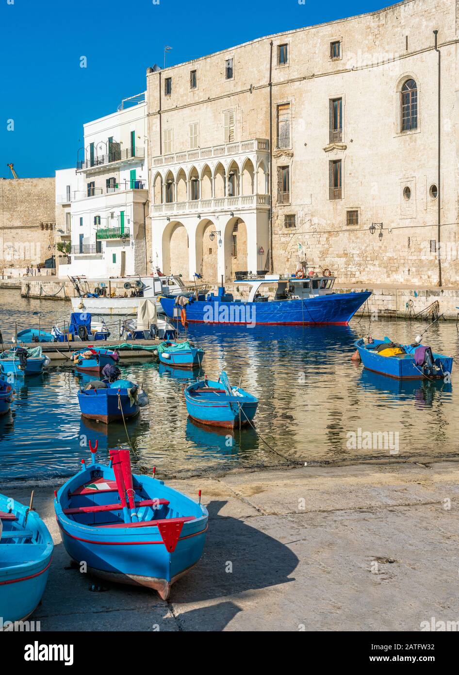 Monopoli and its beautiful old harbour, Bari Province, Puglia (Apulia ...