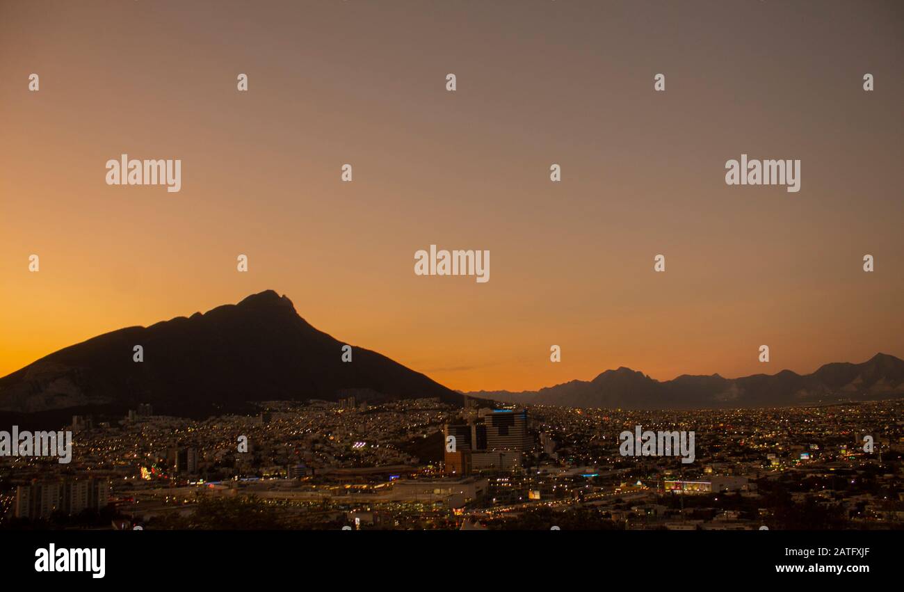 Sunset view in Monterrey Mexico Stock Photo - Alamy