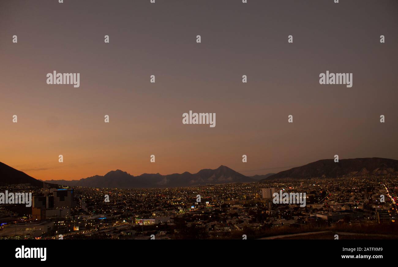 Sunset view in Monterrey Mexico Stock Photo - Alamy