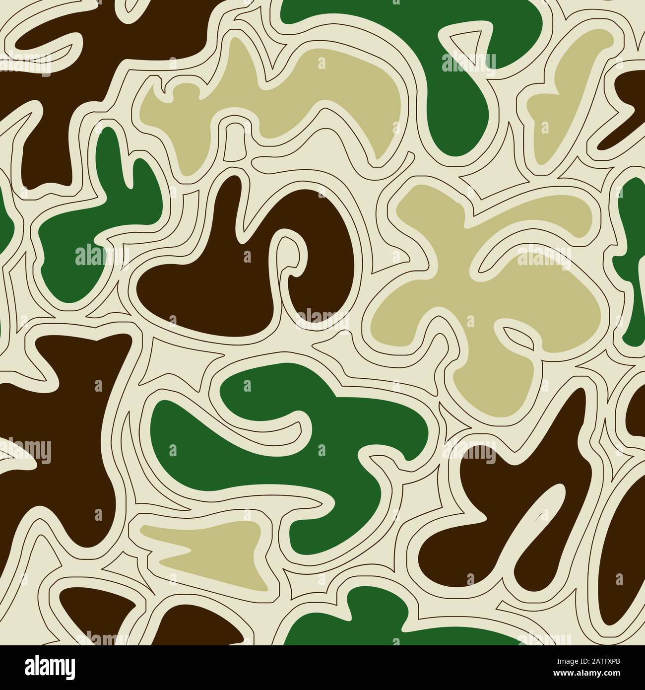 Seamless camouflage pattern with dark brown contour, military, army ...