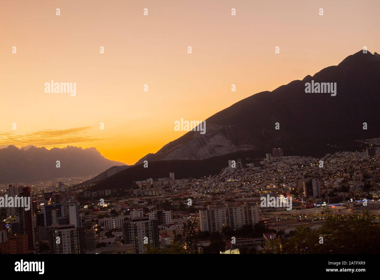 Sunset view in Monterrey Mexico Stock Photo - Alamy