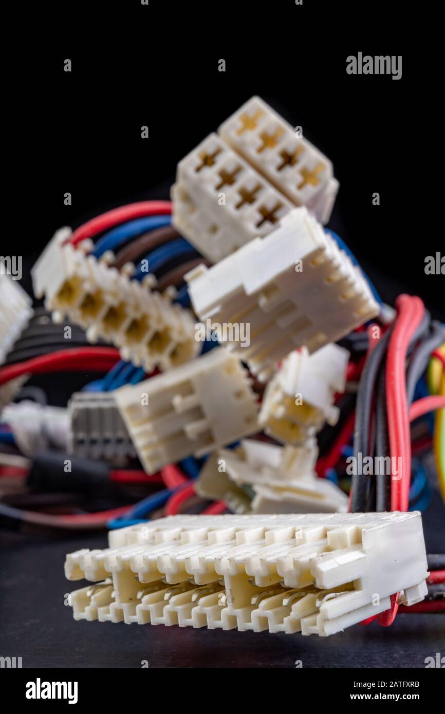 Old electrical connectors and plugs. Electrical accessories from home ...