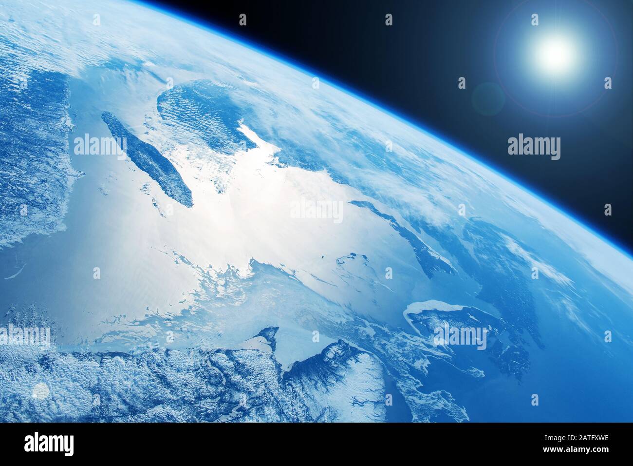 Earth atmosphere from space Elements of this image were furnished by ...