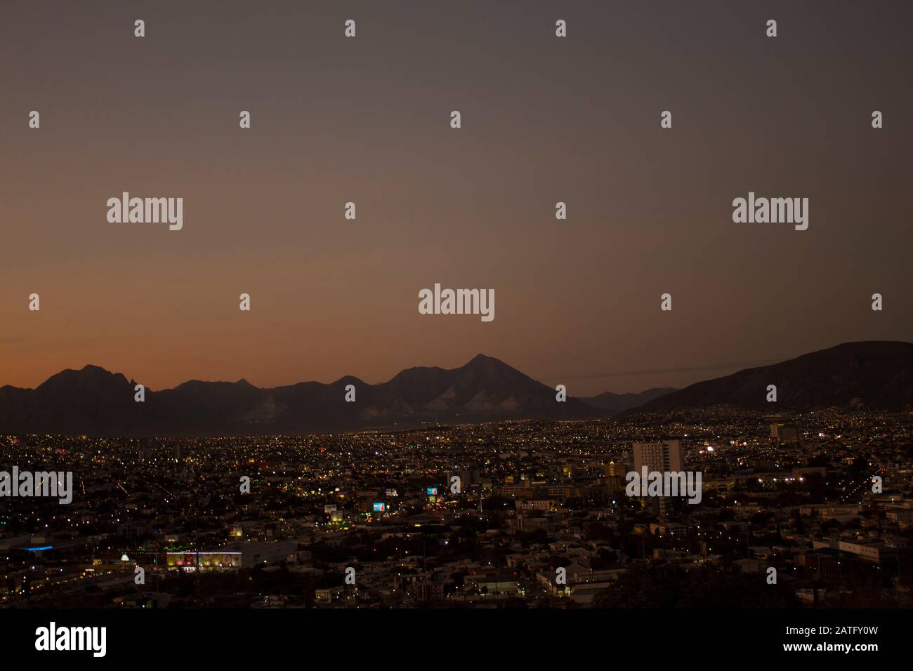 Sunset view in Monterrey Mexico Stock Photo - Alamy