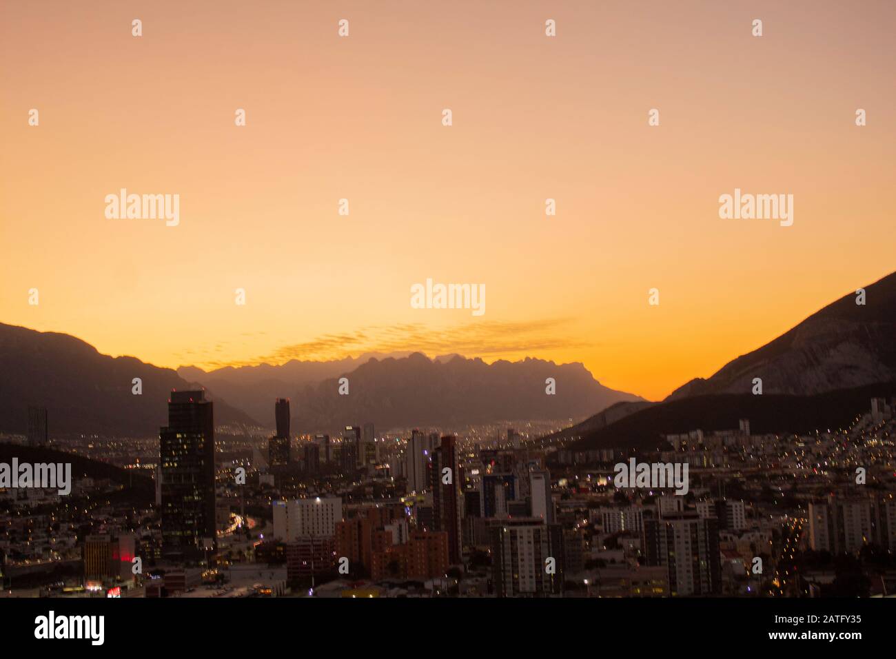 Sunset view in Monterrey Mexico Stock Photo - Alamy