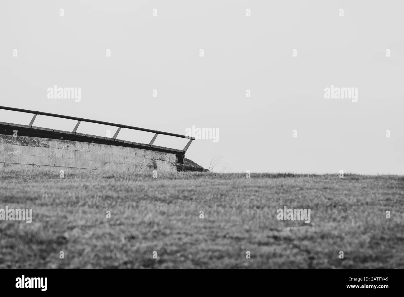 Black and white fence at a park Black and White Stock Photos & Images ...