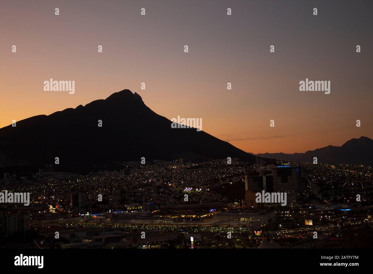 Sunset view in Monterrey Mexico Stock Photo - Alamy