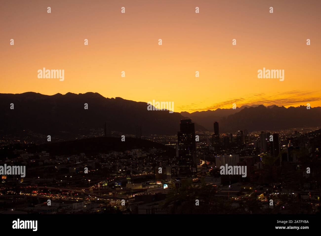 Sunset view in Monterrey Mexico Stock Photo - Alamy