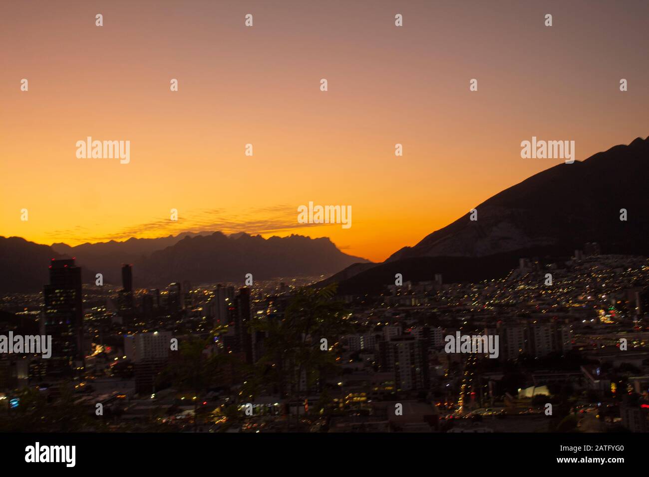 Sunset view in Monterrey Mexico Stock Photo - Alamy