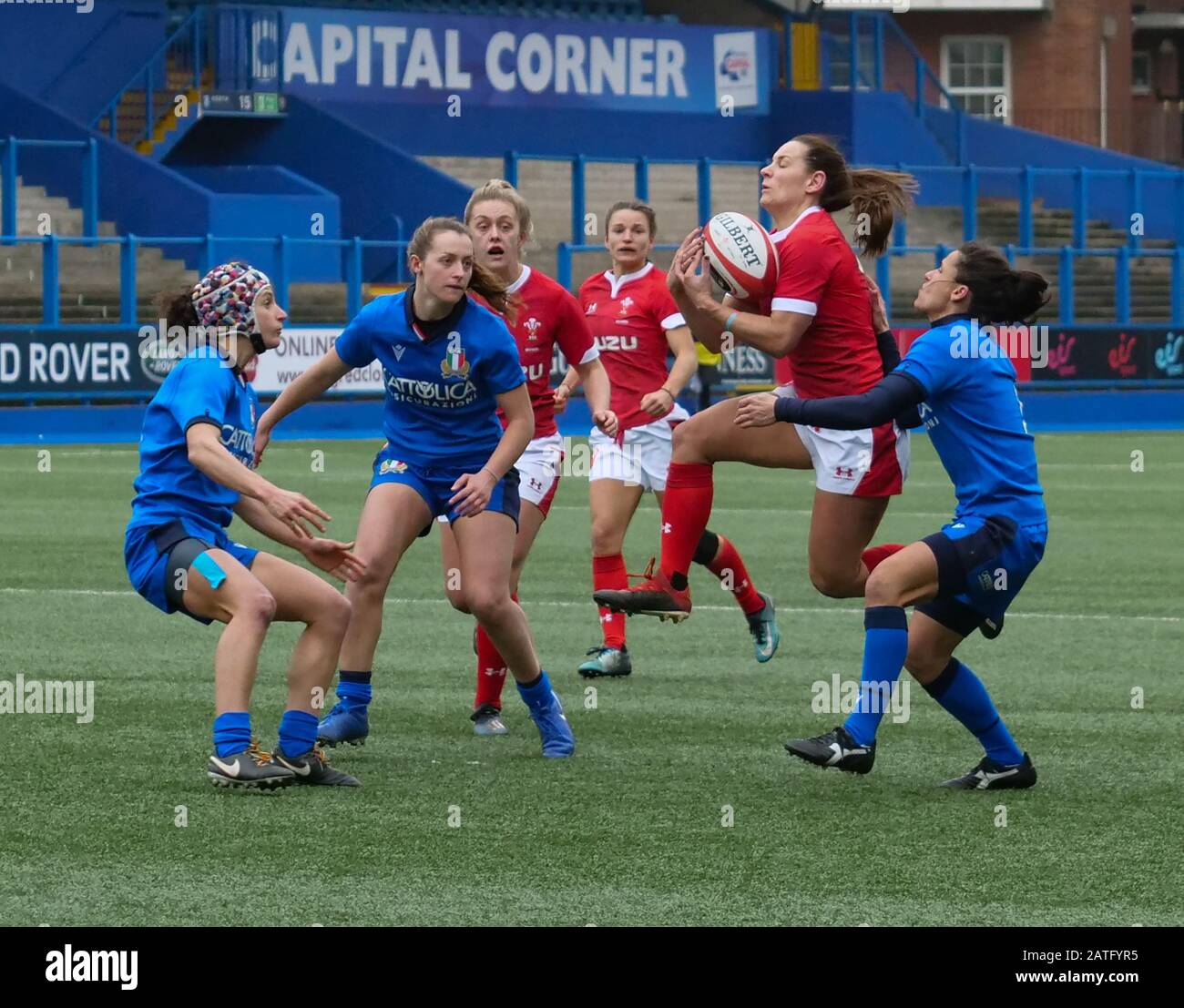Kerin Lake (Wales) seen in action during the women's Six Nations Rugby ...
