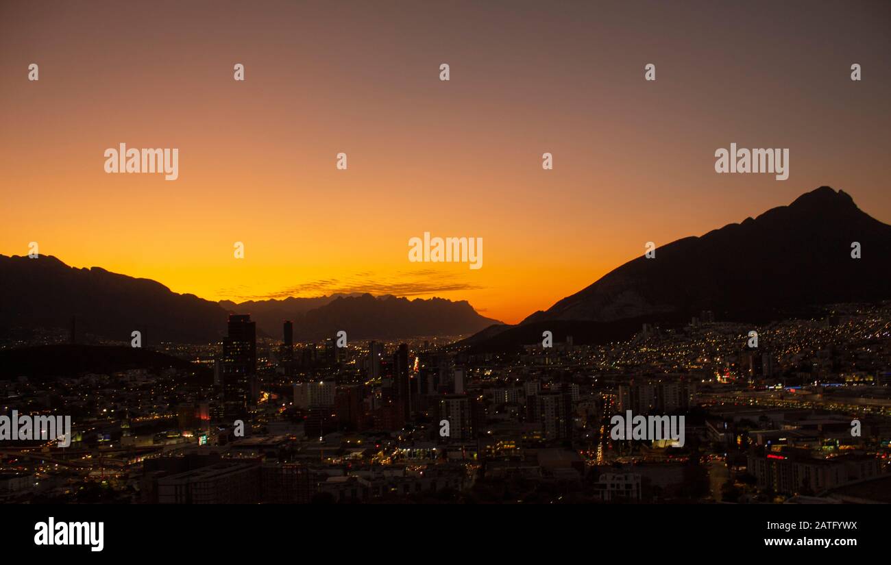 Sunset view in Monterrey Mexico Stock Photo - Alamy