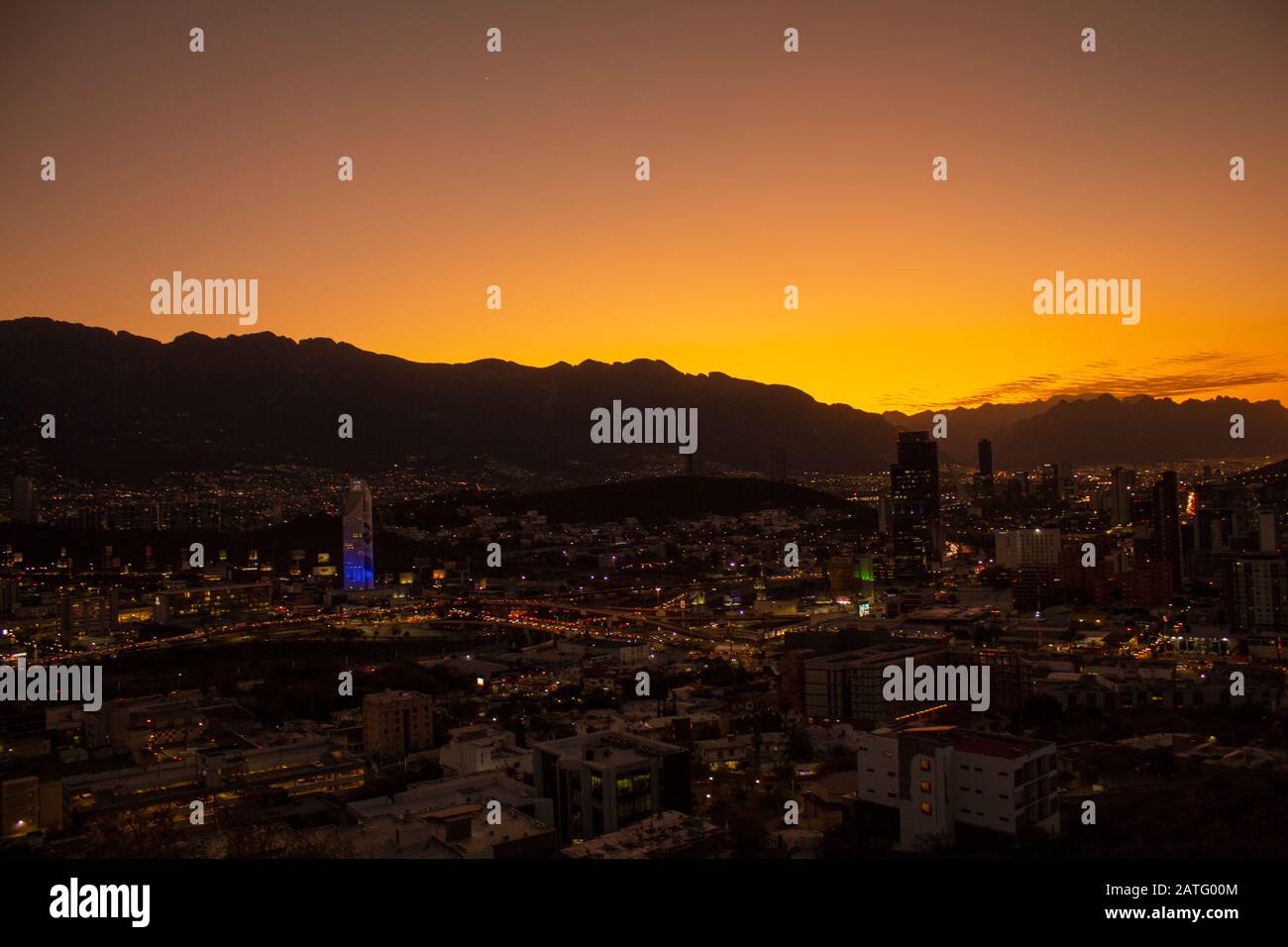 Sunset view in Monterrey Mexico Stock Photo - Alamy
