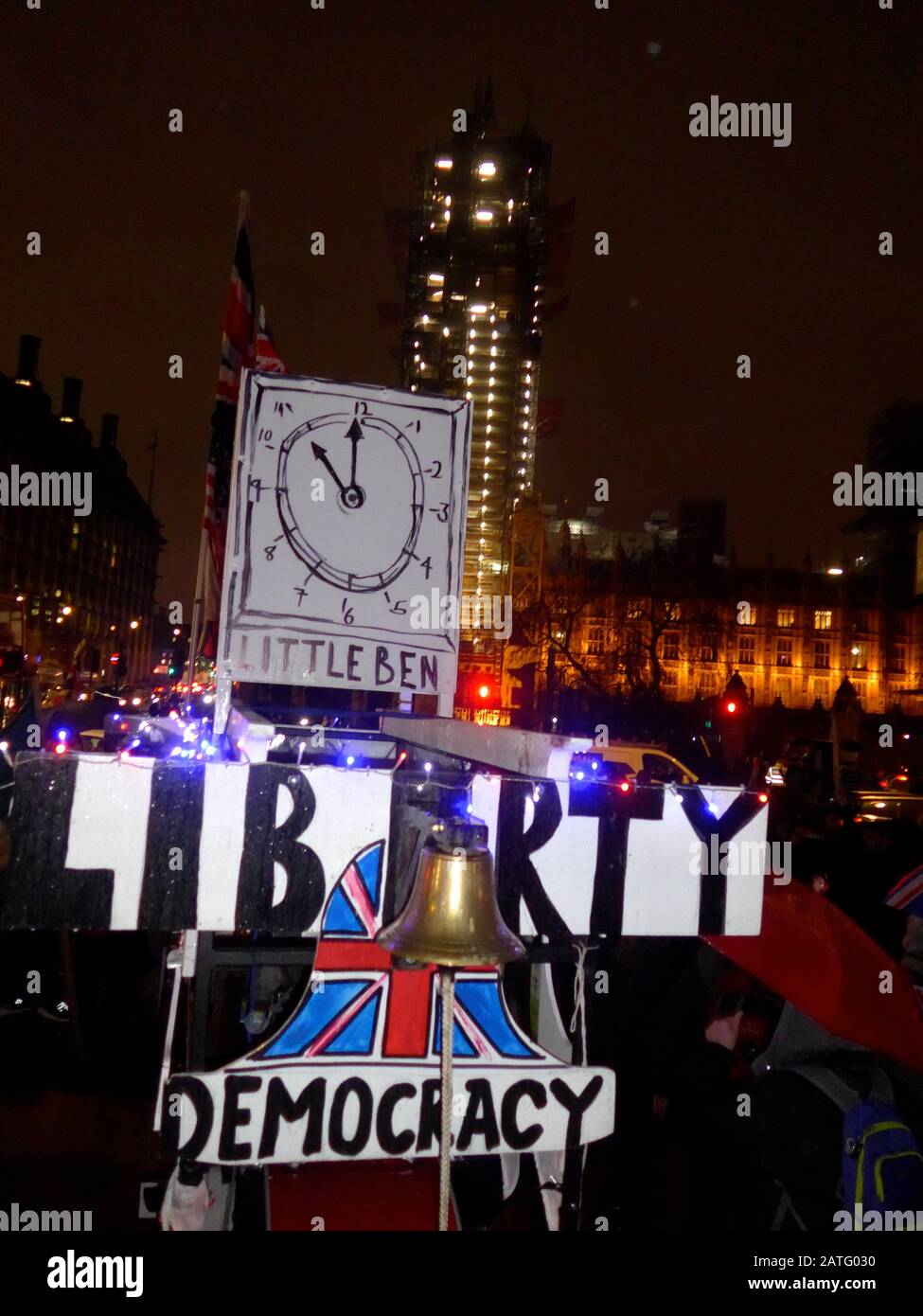 BREXIT Celebrations in Parliament Square 31st January 2020 Stock Photo ...