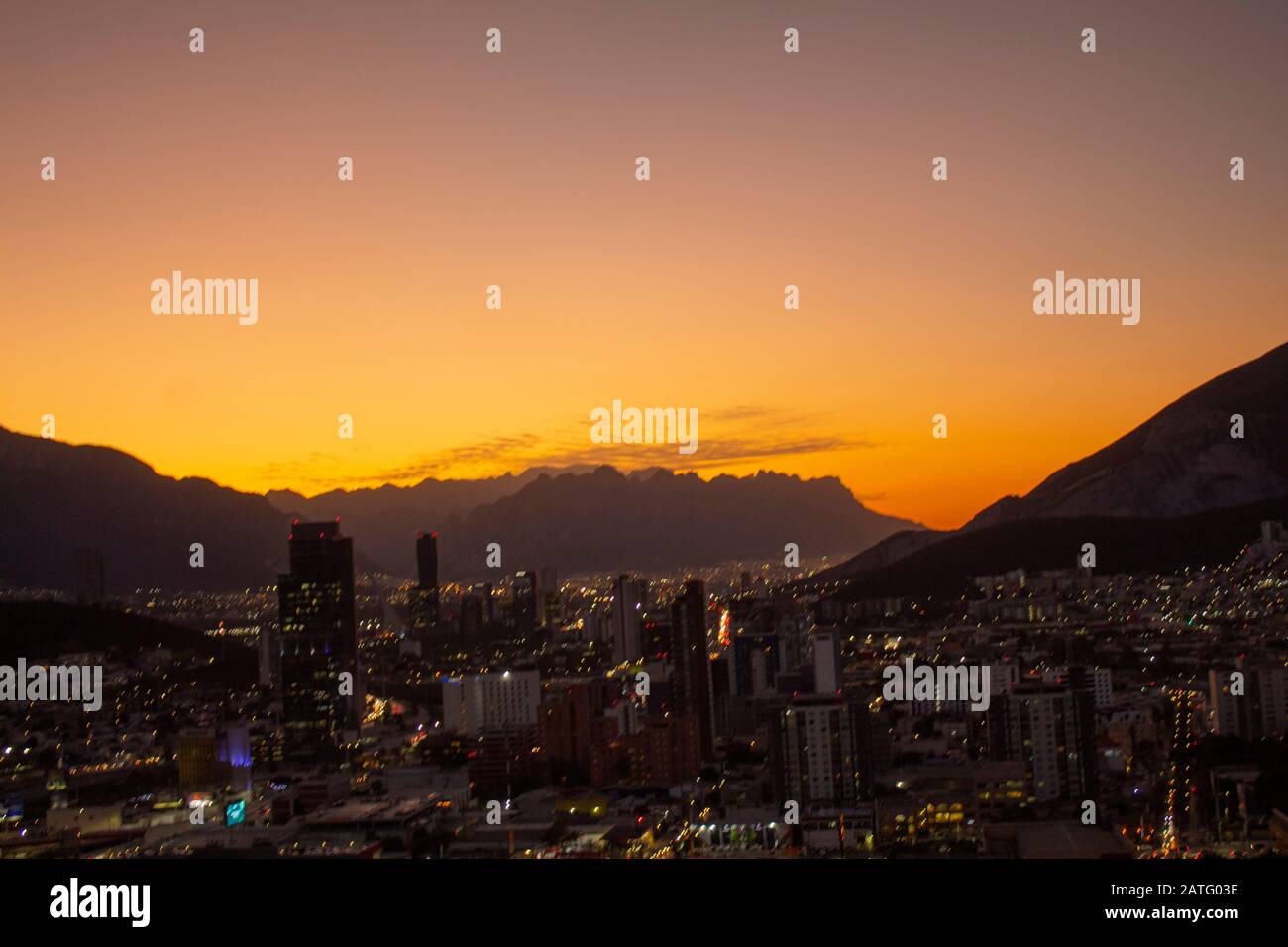 Sunset view in Monterrey Mexico Stock Photo - Alamy