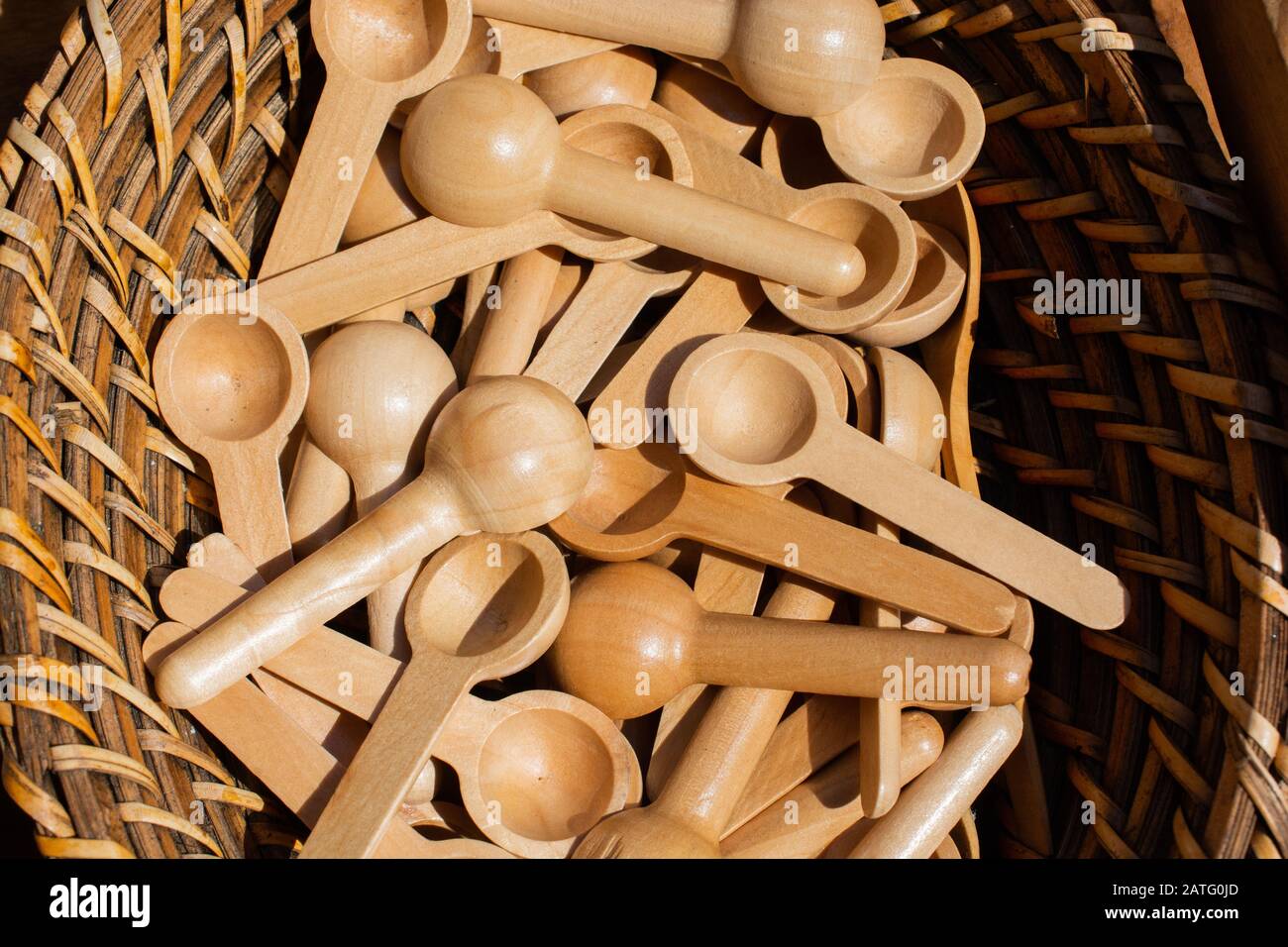Handmade wooden kitchen utensils spoons wooden kitchen items Stock ...