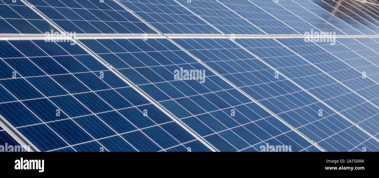Panorama Solar Panels background for solar energy concept images Stock ...