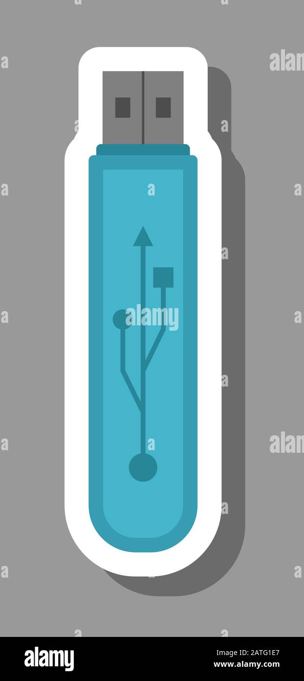 Flash drive icon that symbolizes data transfer. All the objects ...
