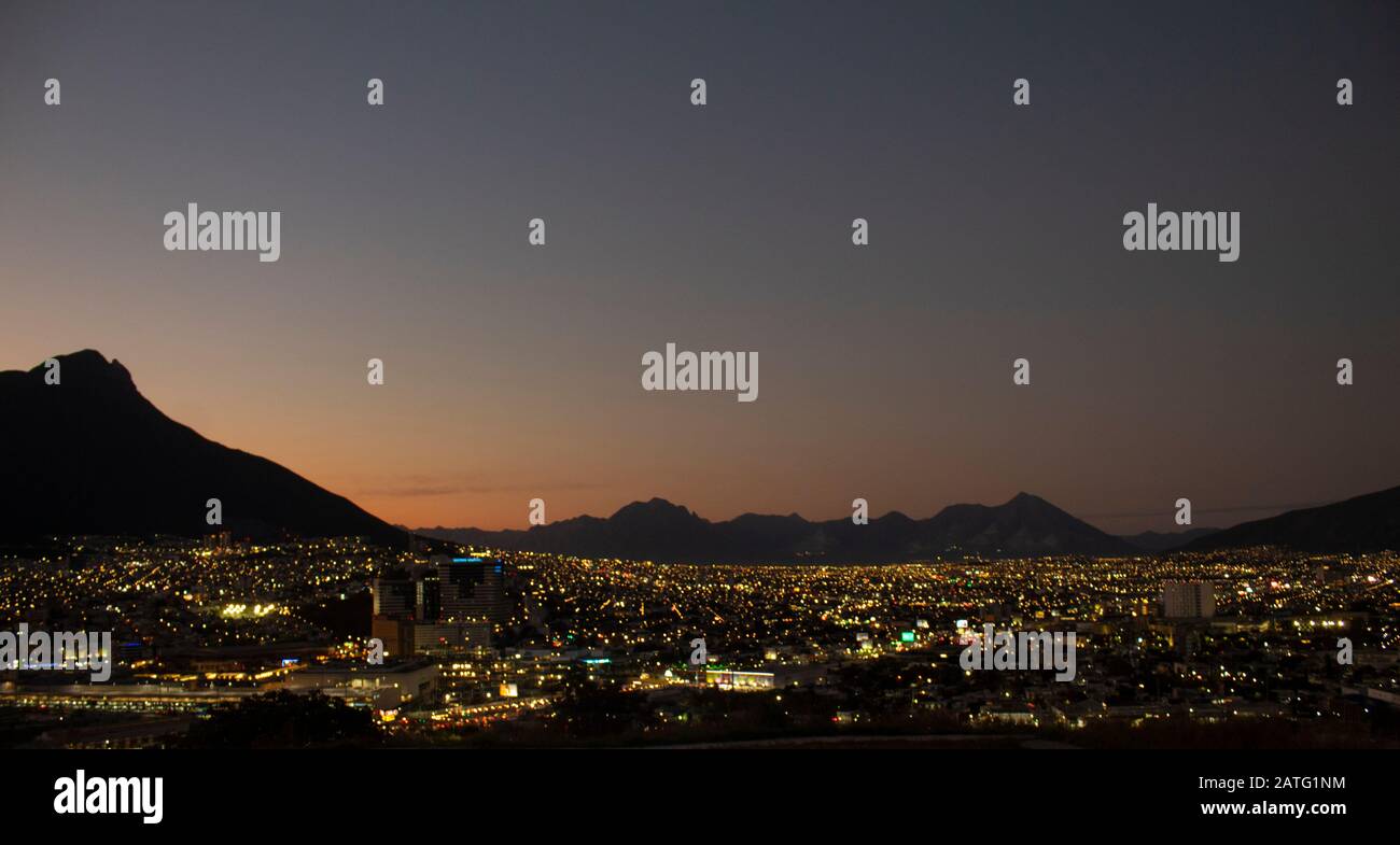 Sunset view in Monterrey Mexico Stock Photo - Alamy