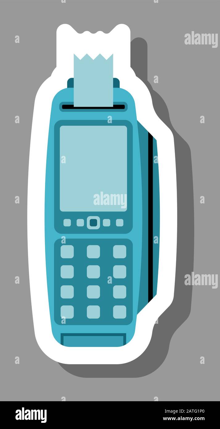 Pos machine icon that symbolizes payment and purchase. All the objects ...