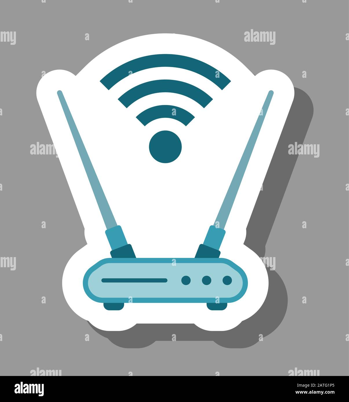 Modem icon that symbolizes wireless connection. All the objects ...