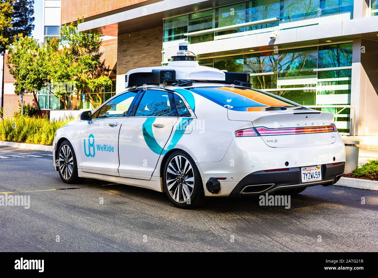 Jan 31, 2020 San Jose / CA / USA - WeRide vehicle parked in front of ... Jan 31, 2020 San Jose / CA / USA - WeRide vehicle parked in front of ...