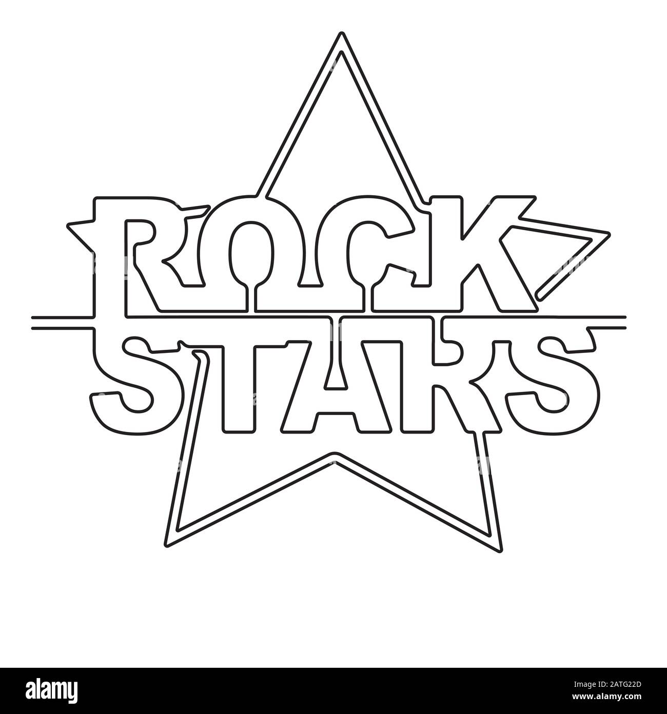 Rock stars design in one continuous line style Stock Vector Image & Art ...