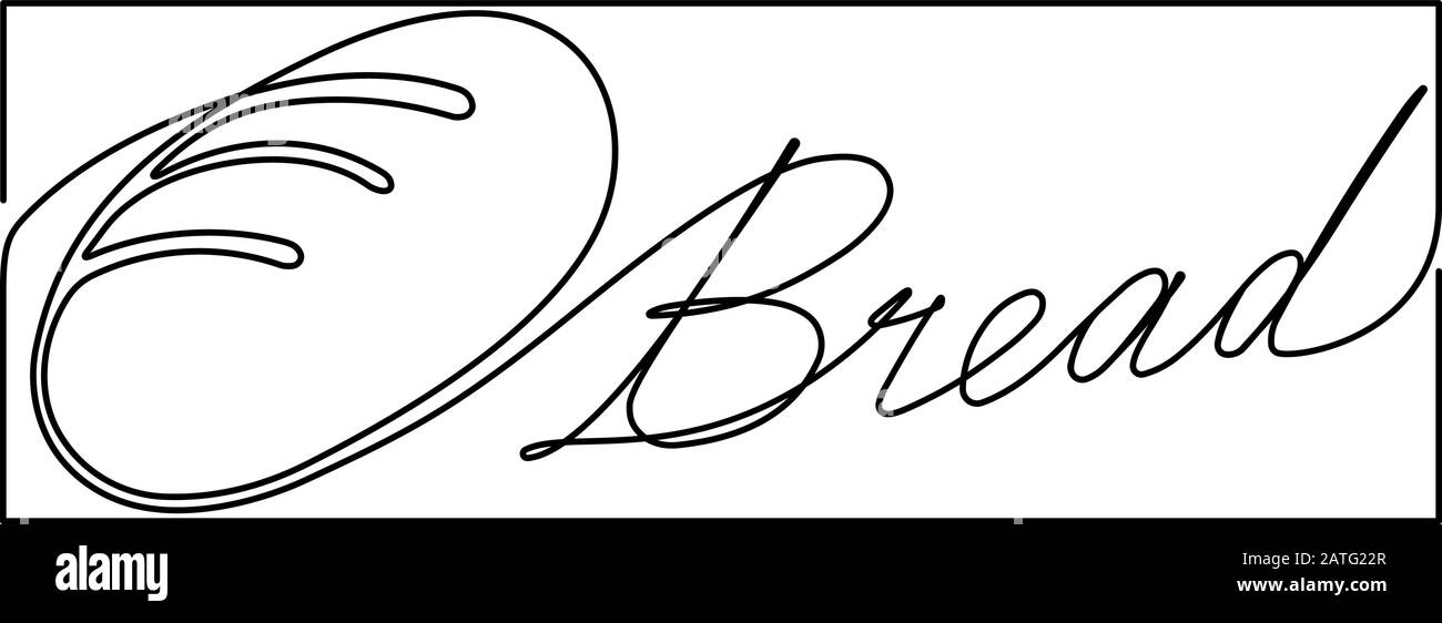 Emblem of loaf bread in one continuous line drawing style for cafe ...