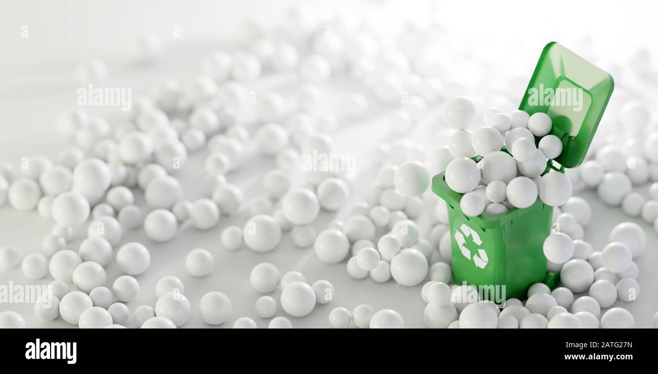 Plastic waste and recycle problem concept, original 3d rendering Stock ...