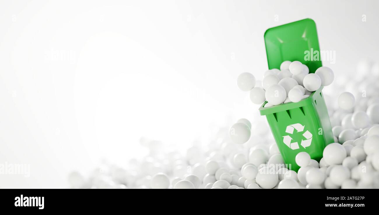 Plastic waste and recycle problem concept, original 3d rendering Stock ...