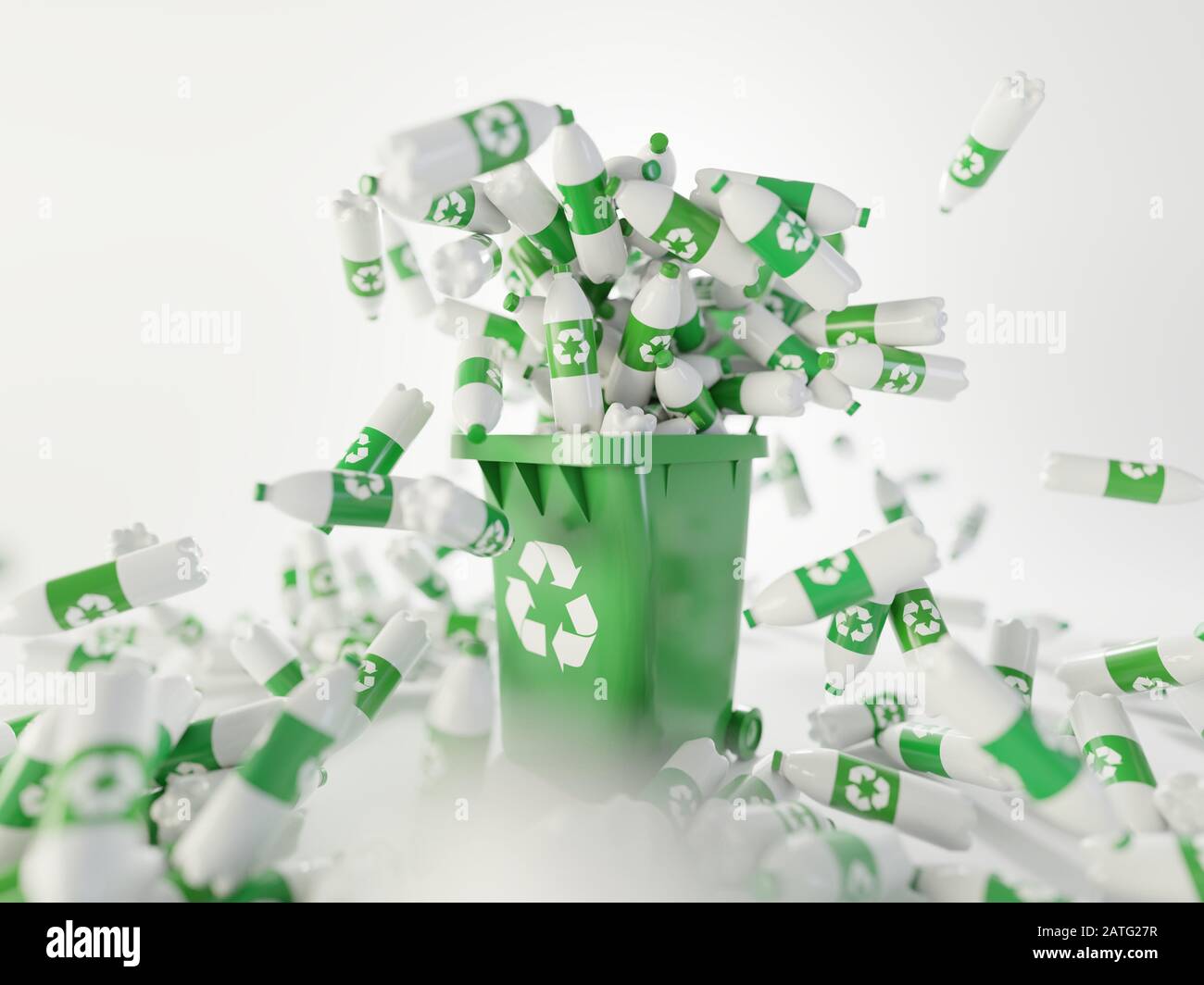 Plastic waste and recycle problem concept, original 3d rendering Stock ...