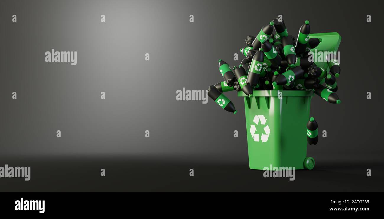 Plastic waste and recycle problem concept, original 3d rendering Stock ...