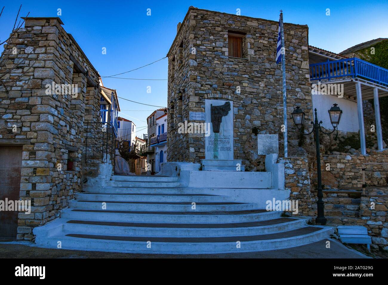 Beautiful scenery from the old village Chora, Alonissos, island Greece ...