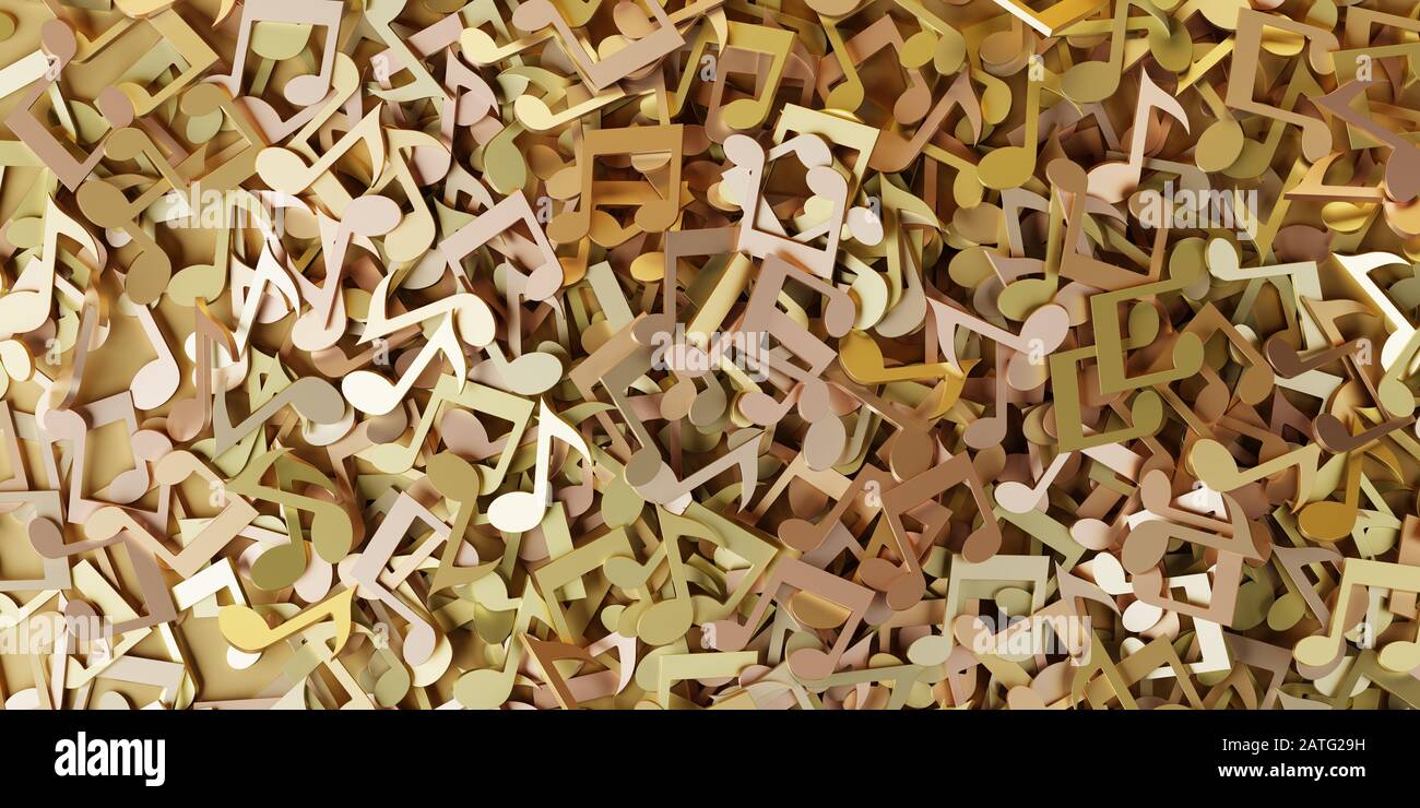 Infinite musical notes, Art and music 3d rendering conceptual ...