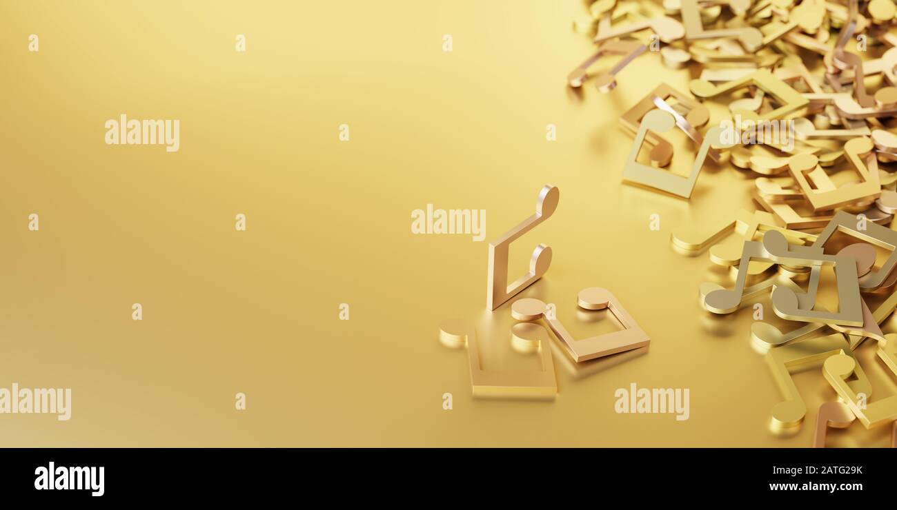 Infinite musical notes, Art and music 3d rendering conceptual ...