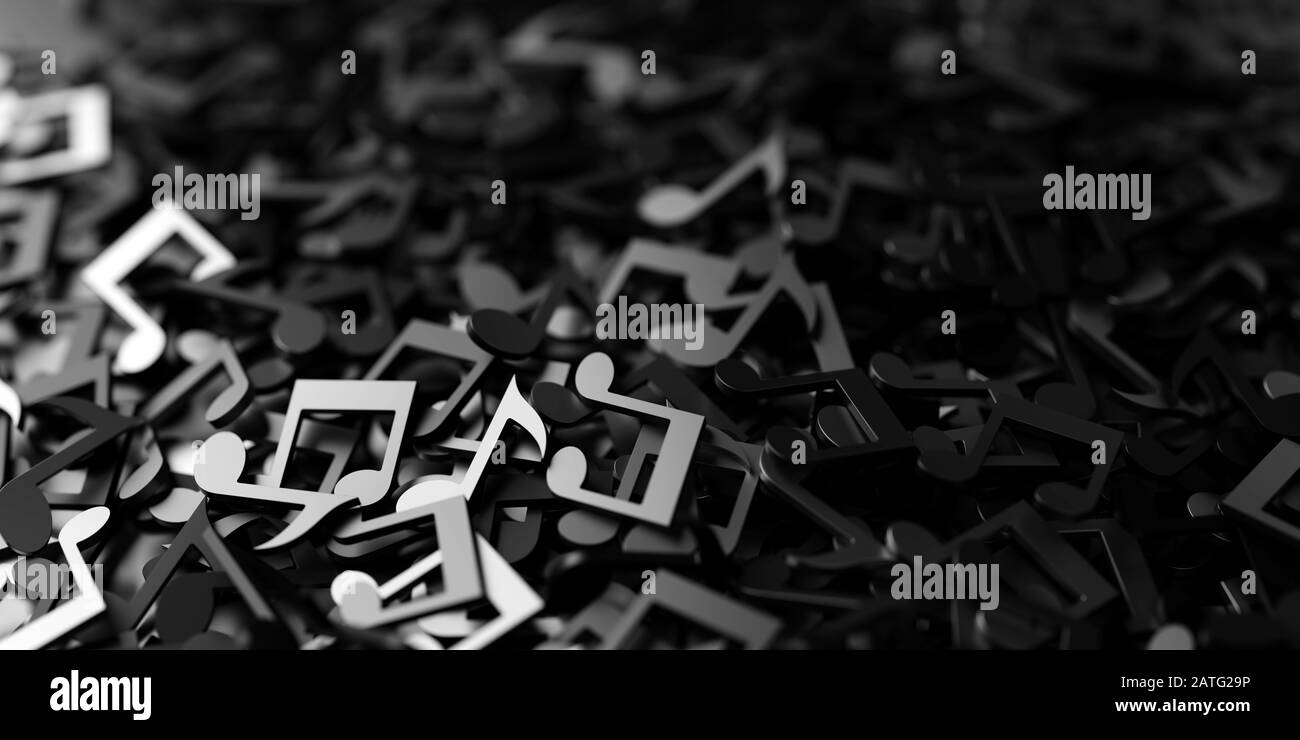 Infinite musical notes, Art and music 3d rendering conceptual ...